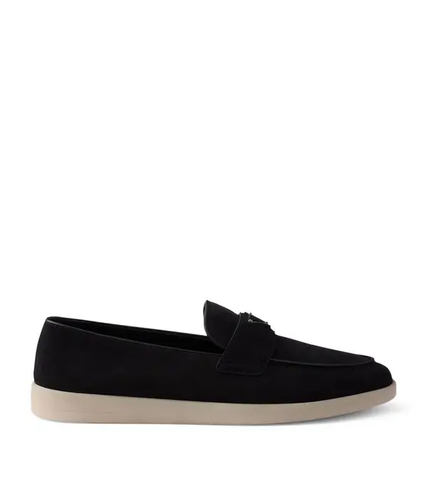 Prada Suede Loafers - Black