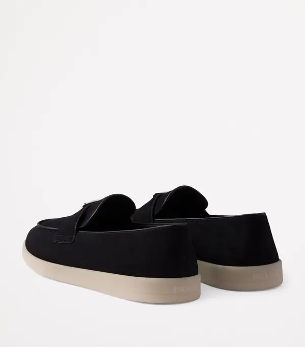 Prada Suede Loafers - Black