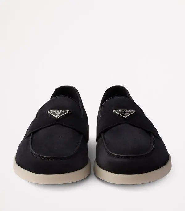Prada Suede Loafers - Black