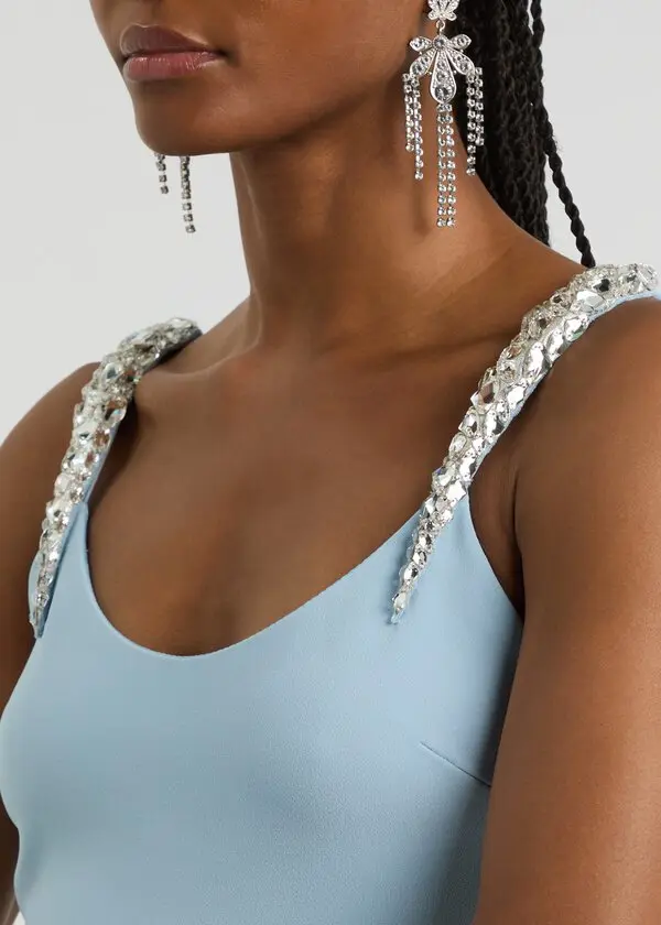 David Koma Crystal Embellished Midi Dress