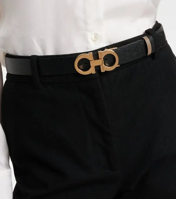 FERRAGAMO Gancini Reversible Leather Belt - Beige