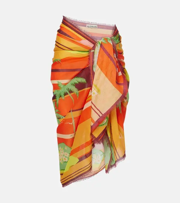 ALEMAIS Palm Island Cotton Beach Cover-up - Multicoloured