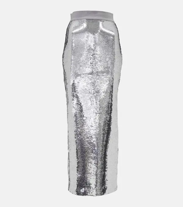 Alex Perry Denton Sequin-embellished Maxi Skirt - Silver