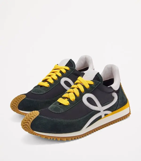 Loewe Flow Runner Calfskin Leather And Suede Sneakers