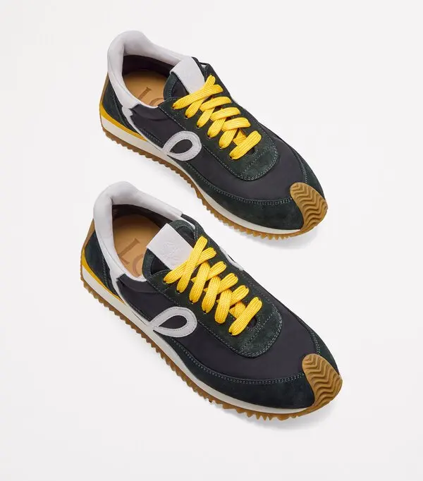 Loewe Flow Runner Calfskin Leather And Suede Sneakers