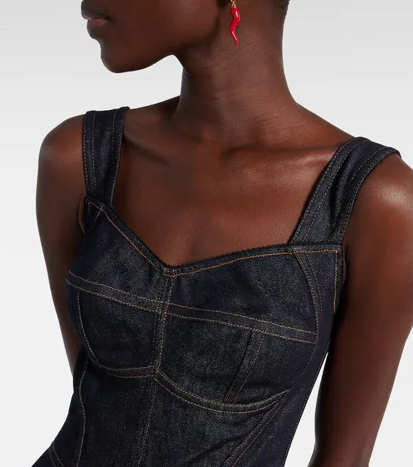 Dolce & Gabbana Denim Bustier Dress