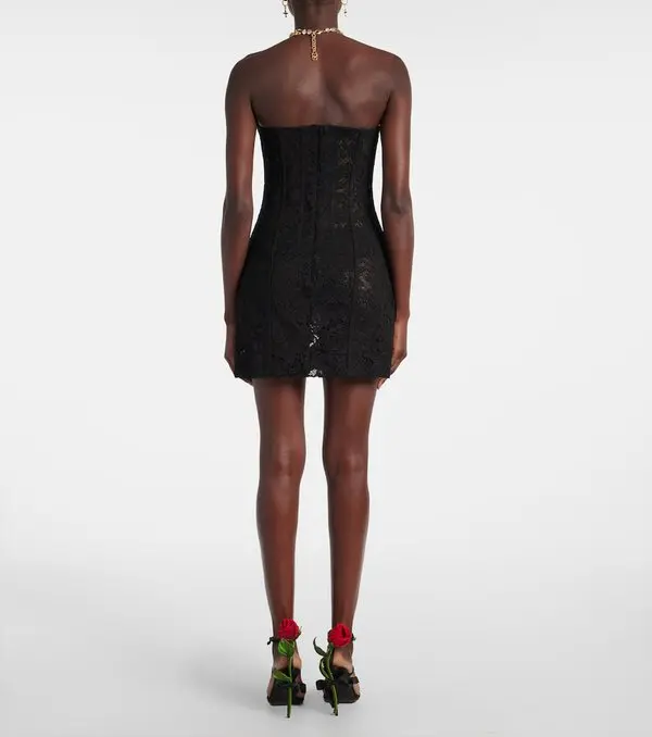 Dolce & Gabbana Floral Cotton-blend Lace Minidress