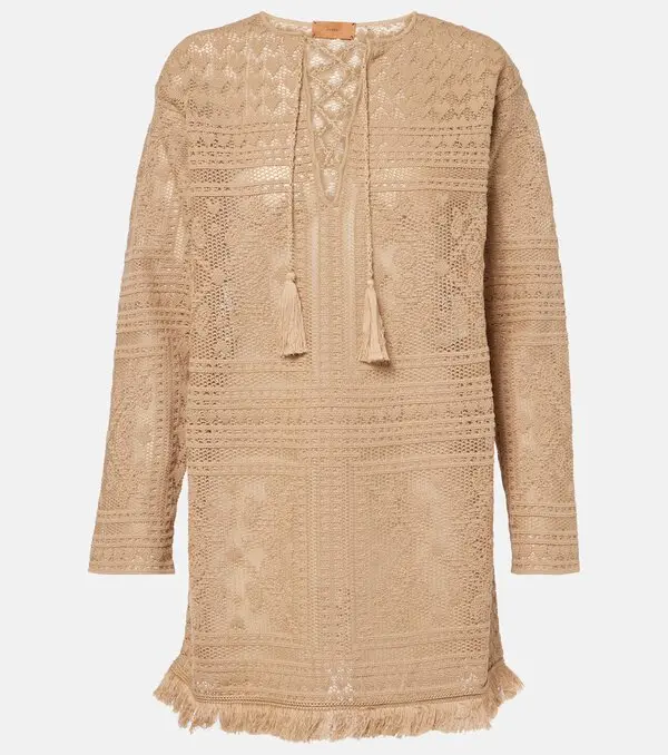 Alanui Kiss The Book Lace Minidress - Brown