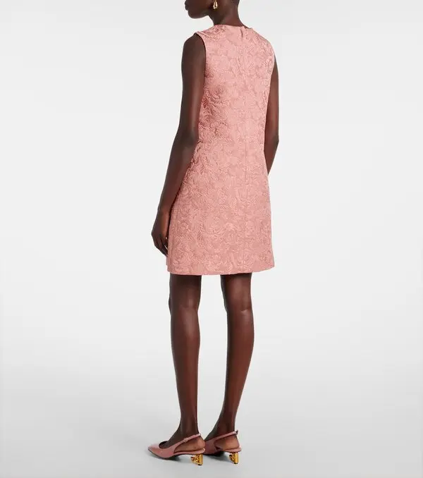 Dolce & Gabbana Floral Matelasse Jacquard Minidress - Pink