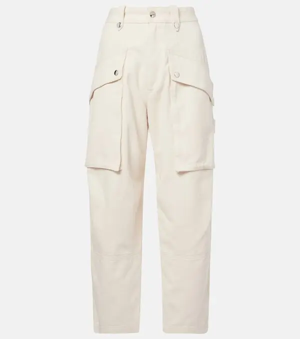 MARANT ETOILE Jannick Low-rise Cotton Cargo Pants - White