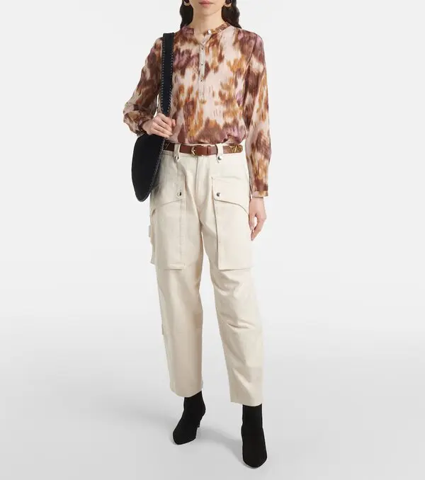 MARANT ETOILE Jannick Low-rise Cotton Cargo Pants - White