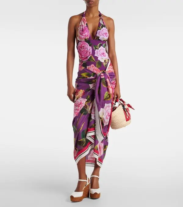 Dolce & Gabbana Floral Cotton Beach Cover-up