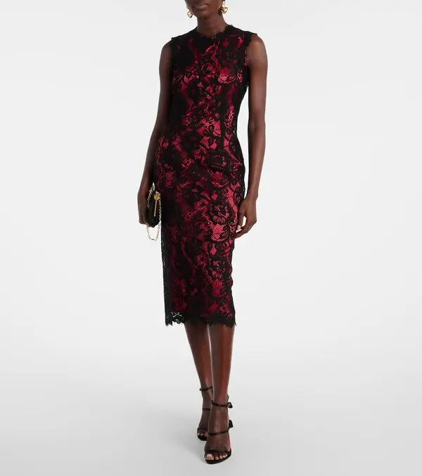 Dolce & Gabbana Cotton-blend Lace Midi Dress