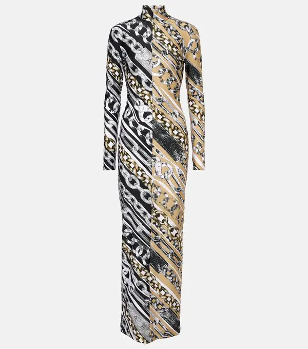 AREA Colorblocked Printed Maxi Dress - Multicoloured