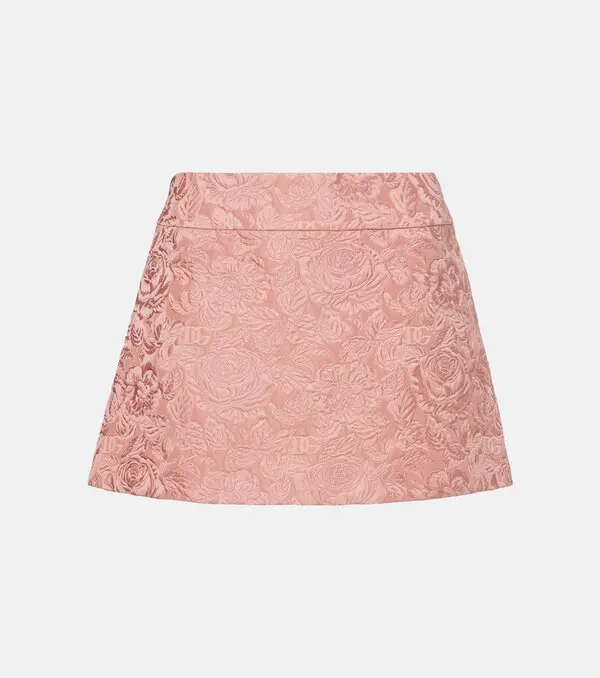 Dolce & Gabbana Floral Jacquard Mini Skirt - Pink