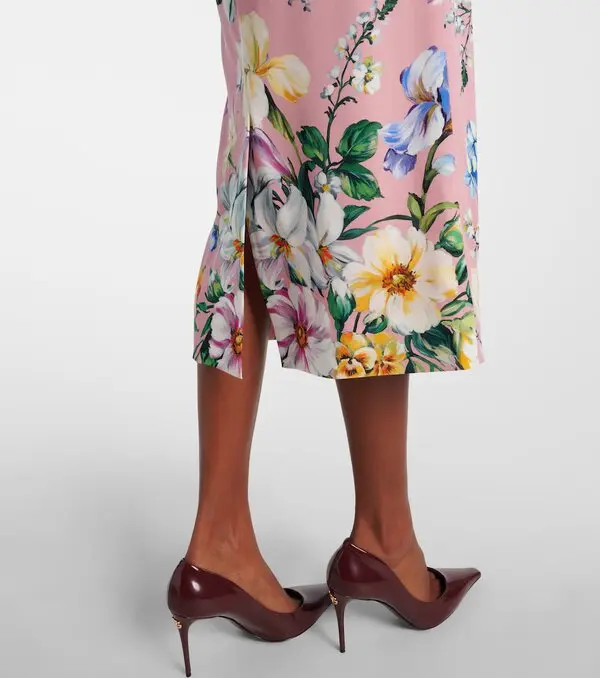 Dolce & Gabbana Floral Silk-blend Pencil Skirt - Multicoloured