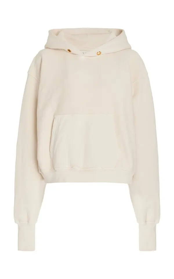 LES TIEN Cropped Hoodie - Ivory