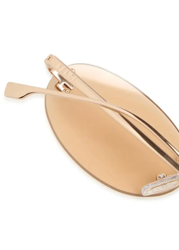 Fendi Narrow Oval-frame Sunglasses - Pink