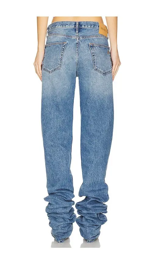 Attico Long Jeans In Faded Denim
