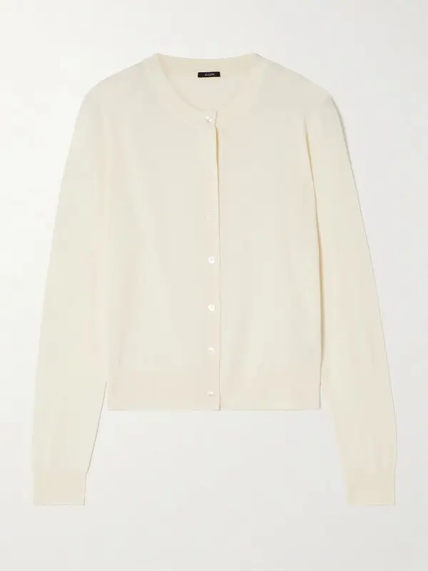 JOSEPH Cotton, Cashmere And Silk-blend Cardigan - Neutrals