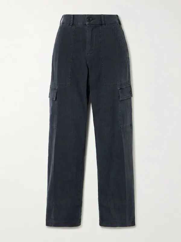 JAMES PERSE Herringbone Cotton-blend Cargo Trousers