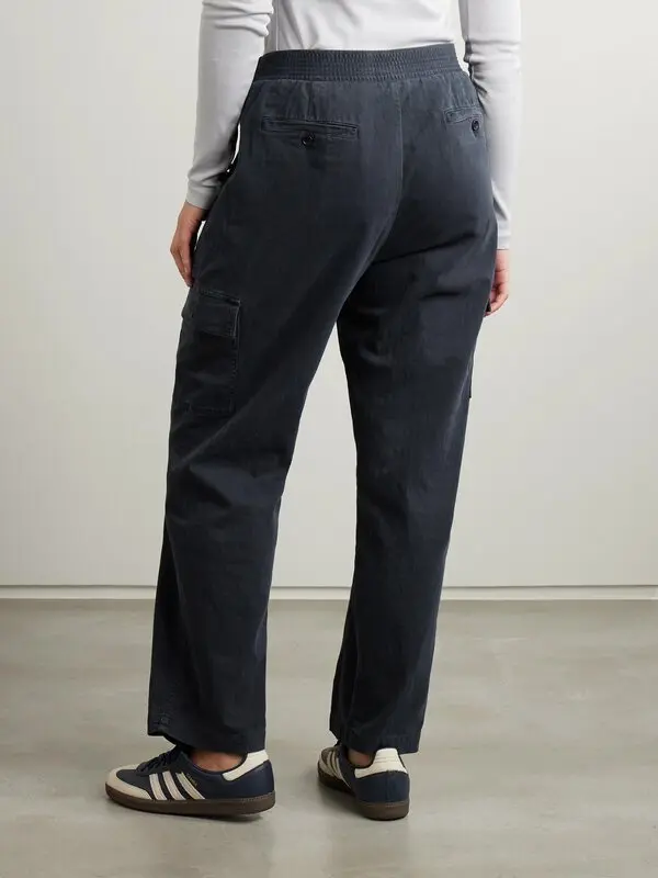 JAMES PERSE Herringbone Cotton-blend Cargo Trousers