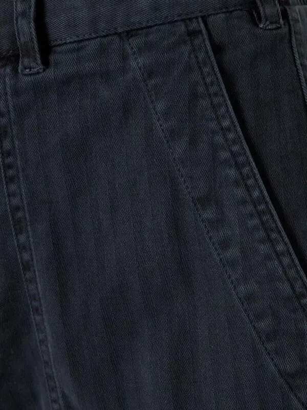 JAMES PERSE Herringbone Cotton-blend Cargo Trousers