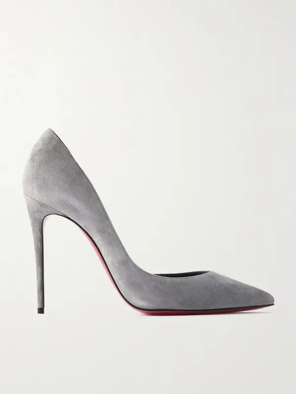 CHRISTIAN LOUBOUTIN Iriza 100 Suede Pumps - Gray