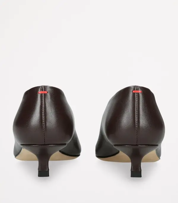 AeydĒ Clara Leather Kitten Heel Pumps