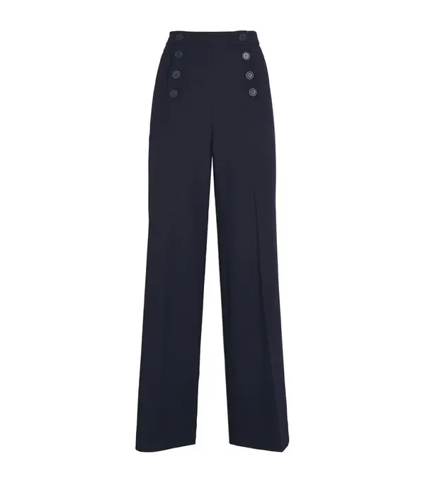 Claudie Pierlot Button-detailed High-waisted Straight Leg Trousers