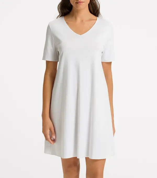 Hanro Short-sleeve Cotton Silk Nightdress
