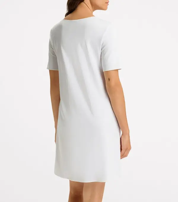 Hanro Short-sleeve Cotton Silk Nightdress