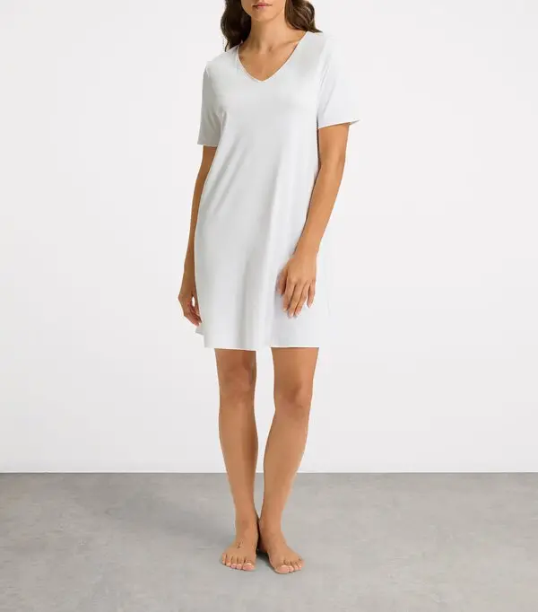 Hanro Short-sleeve Cotton Silk Nightdress