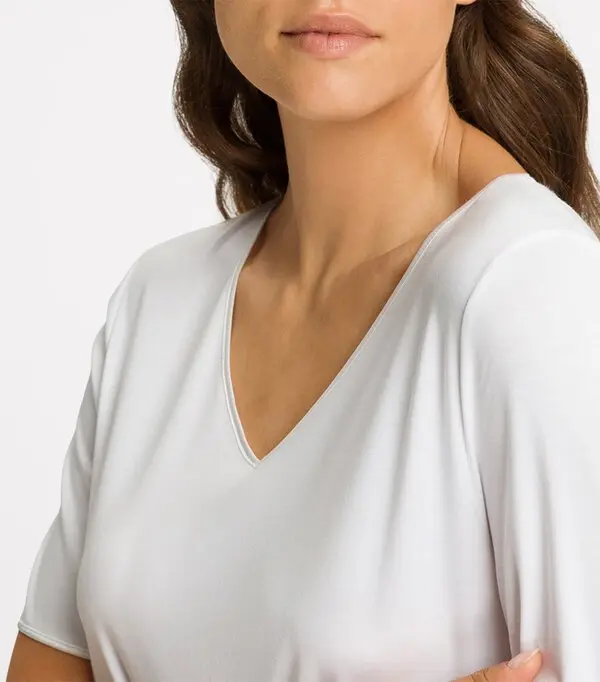 Hanro Short-sleeve Cotton Silk Nightdress