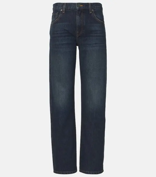 Khaite Kerrie Mid-rise Wide-leg Jeans - Blue