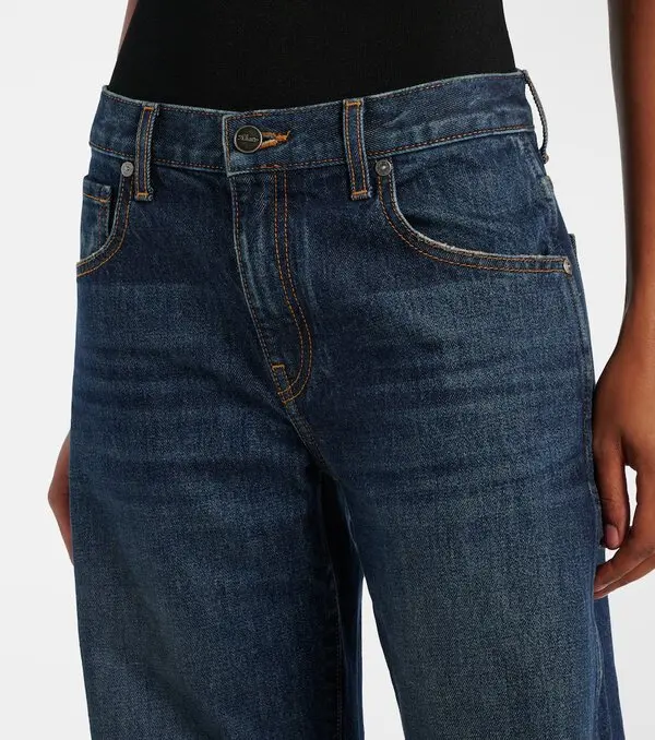 Khaite Kerrie Mid-rise Wide-leg Jeans - Blue