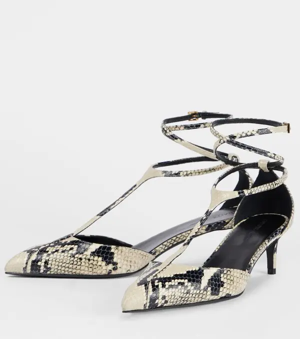 Khaite Mia 45 Snake-effect Leather Pumps