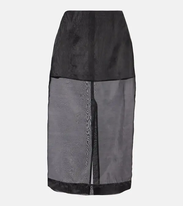 THE FRANKIE SHOP Silk-blend Midi Skirt - Black