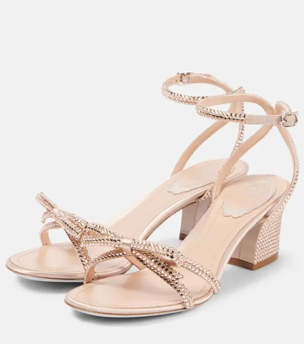 Rene Caovilla Embellished Bow Detail Sandals