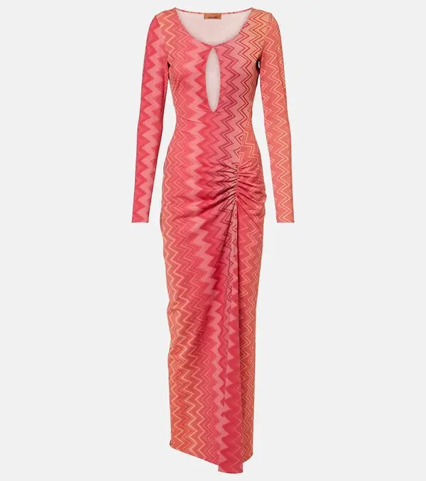Missoni Chevron Lame Midi Dress - Multicoloured