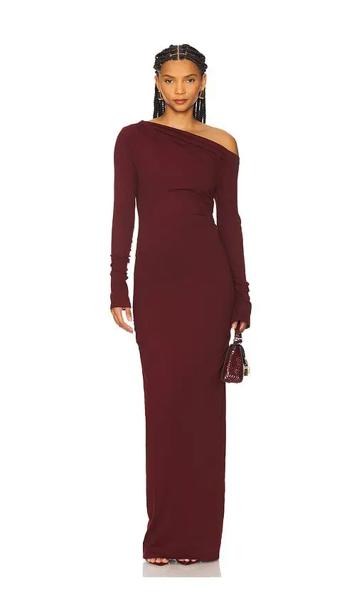 SNDYS. X Revolve One-shoulder Maxi Dress - Cherry