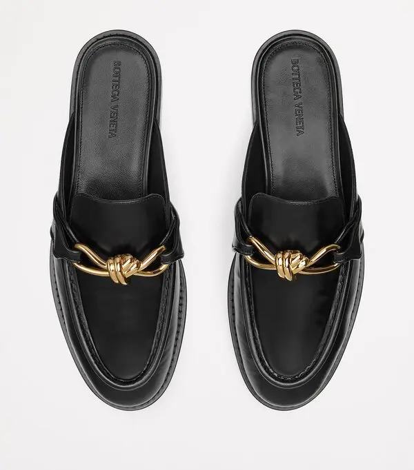 Bottega Veneta Leather Astaire Open-back Loafers - Black