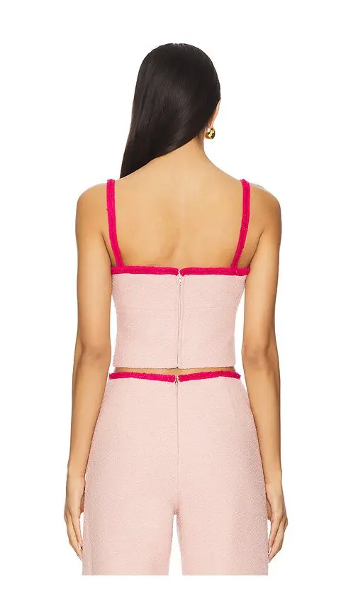 Amanda Uprichard Windsor Tweed Crop Top - Pink