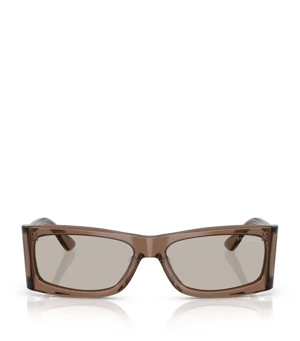 Prada Acetate Rectangle Sunglasses - Brown