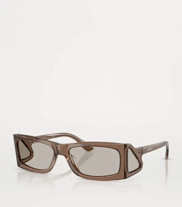 Prada Acetate Rectangle Sunglasses - Brown