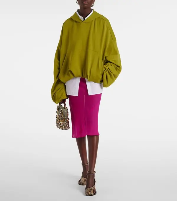 Dries Van Noten Silk-blend Satin Midi Skirt
