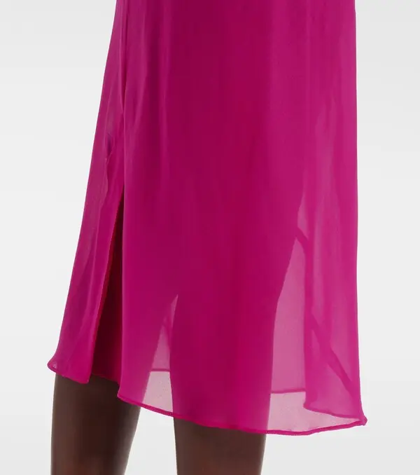 Dries Van Noten Silk-blend Satin Midi Skirt
