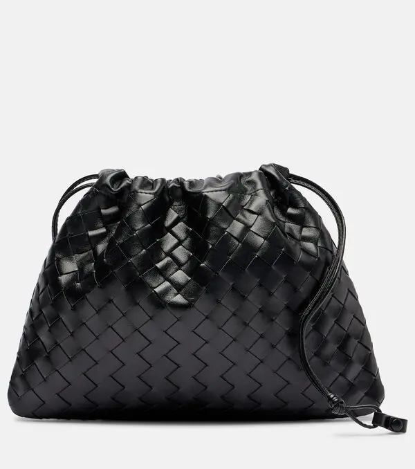 Bottega Veneta Intrecciato Leather Clutch - Black
