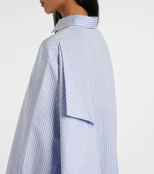Proenza Schouler Isla Striped Cotton And Silk Mini Dress - Blue