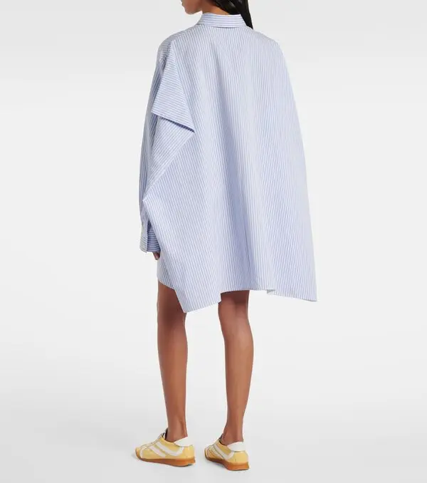 Proenza Schouler Isla Striped Cotton And Silk Mini Dress - Blue